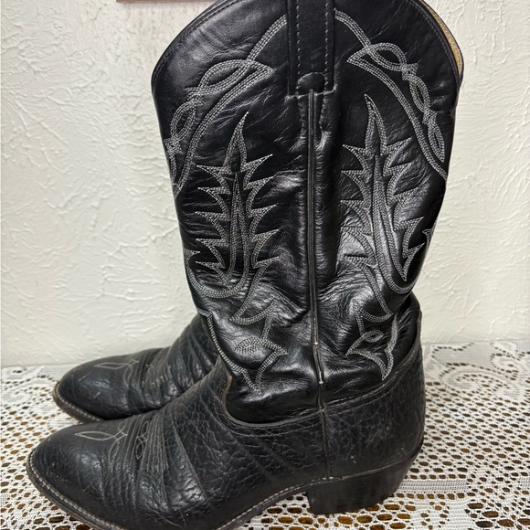 Tony Lama | Shoes | Tony Lama Black And Cream Cowboy Boots | Poshmark